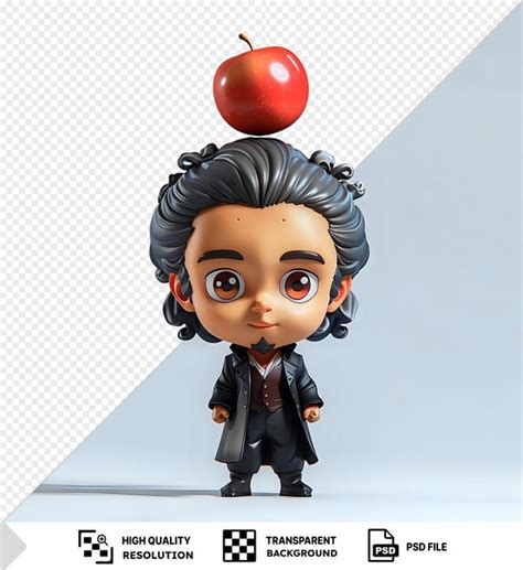 Psd Chibi Isaac Newton The Physicist With A Small Apple Hovering Above