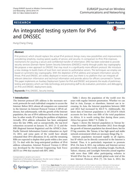 Pdf An Integrated Testing System For Ipv6 And Dnssec