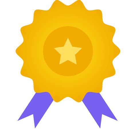 Rosette Flat Modern Icon Badge With Ribbon In Trendy Flat Style