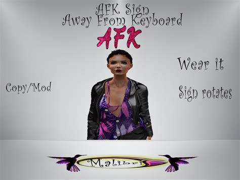 Second Life Marketplace Afk Sign Rot