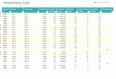 6 Excel Stock Control Template Excel Templates