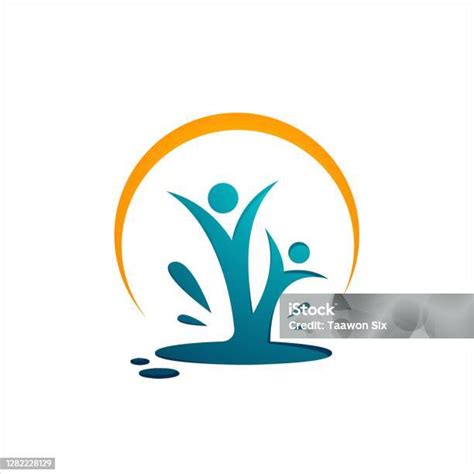 추상적인 건강한 사람들 로고 디자인 벡터 일러스트레이션 0명에 대한 스톡 벡터 아트 및 기타 이미지 0명 개념 건강관리와 의술 Istock