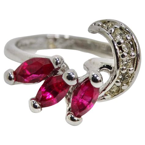 1970 Silver Plated Synthetic Ruby Ring For Sale At 1stdibs