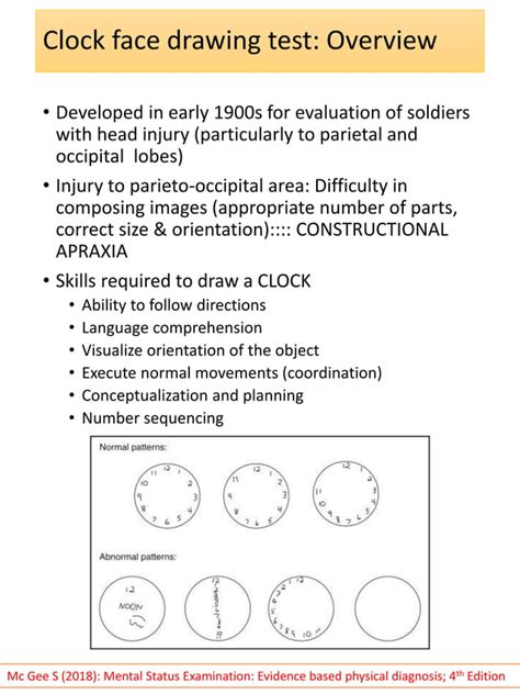 Clock Face Drawing Test Pptx Brain And Nervous System Disorders