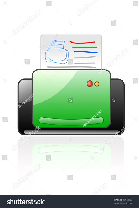 Glassy Vector Printer Icon Stock Vector Royalty Free 26540290