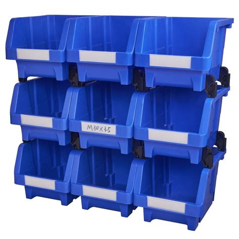 Aerkaa Stackable Tool Storage Bins Heavy Duty Plastic Storage Bins For