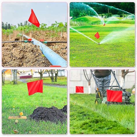 50pack Marking Flags Red Yard Flags 15x4x5inch Marker Flags Lawn Flags Markers Irrigation