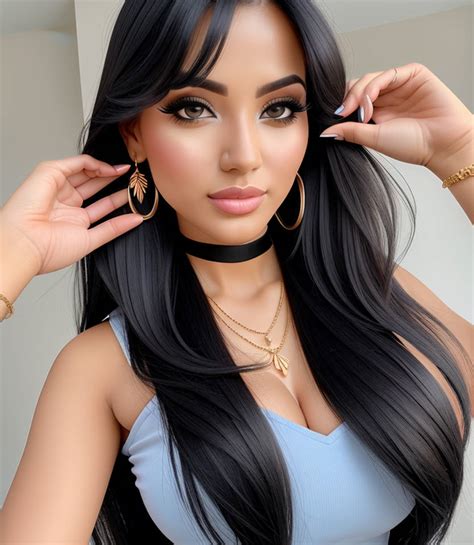 Sexy Portrait Girl With Long Black Hair Wearing A By Creativision1 On
