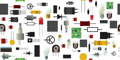 Radio Components Background Picture Element For Radio Circuit Seamless Pattern Object