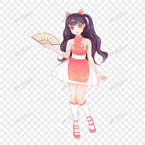 拿着扇子的古风女孩元素素材下载 正版素材402172484 摄图网