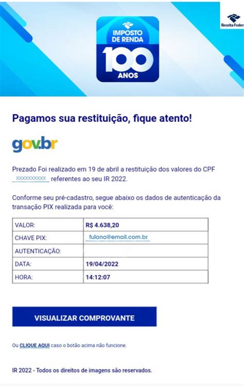Receita Federal alerta sobre novo golpe de restituição do Imposto de Renda Receita Federal