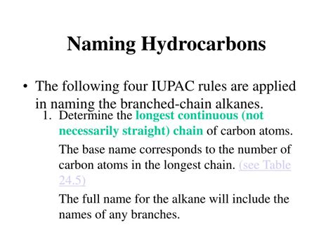 Iupac Naming Of Hydrocarbons