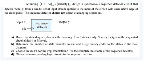 Solved Assuming 113no 10 Abcdefg 2 Design A Synchronous Chegg