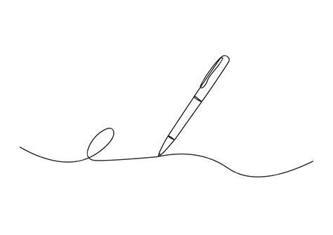 Une Ligne Continue Décriture Au Stylo Sur Une Feuille Illustration