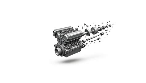Exploded V8 Engine Illustration Stable Diffusion Online
