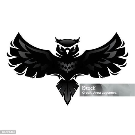 올빼미 플라잉 버드 실루엣 아이콘 디자인 흰색에 고립 벡터 독수리부엉이에 대한 스톡 벡터 아트 및 기타 이미지 독수리부엉이 로고 올빼미류 Istock