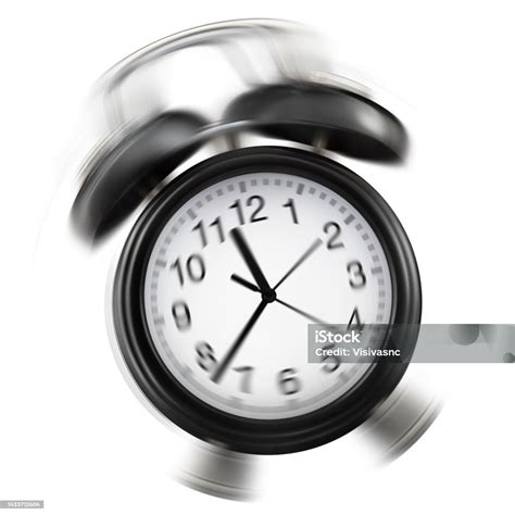 白い背景に隔離された古典的なベル目覚まし時計の呼び出し音黒い金属オブジェクトの正面図の静物画 12日目のストックフォトや画像を多数ご用意