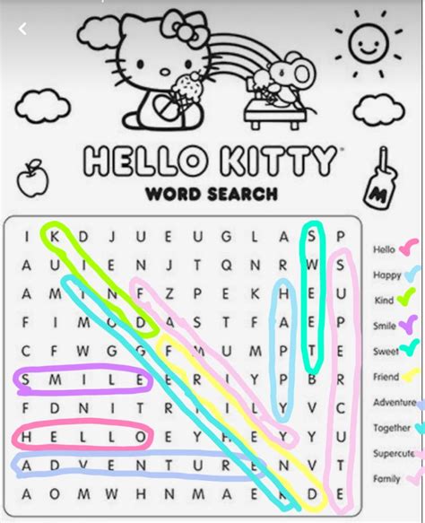 Sopa De Letras In 2024 Friends Adventures Hello Kitty Kitty