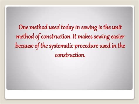 Unit Method Of Assembling Garment Part Pptx
