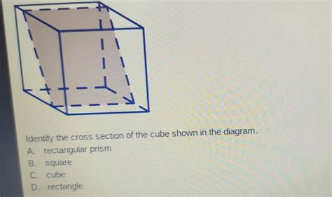 Solved Identify The Cross Section Of The Cube Shown In The Diagram A