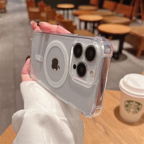 Rivel Magsafe เคสโทรศัพท์กันกระแทกแบบใสเนื้อหนาสำหรับ Iphone 15 14 Pro
