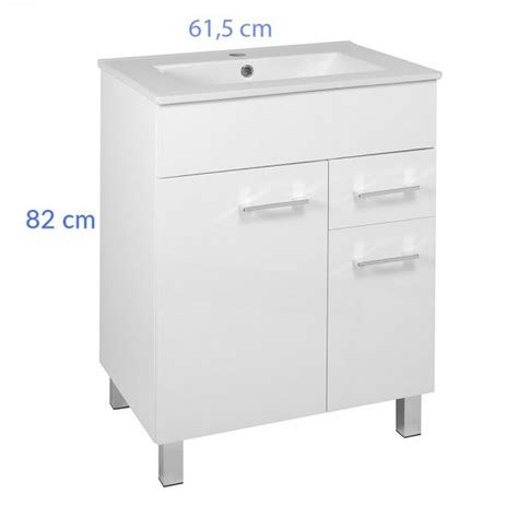 Szafka stojąca z umywalką LAURA cm biały połysk Meble łazienkowe