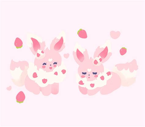 Strawberry Fluff Eevee By Galaxypusheendonut On Deviantart