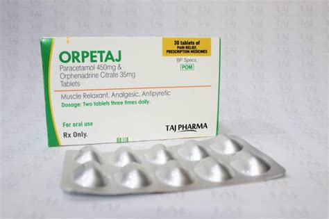 Paracetamol And Orphenadrine Citrate Tablets 450mg35mg