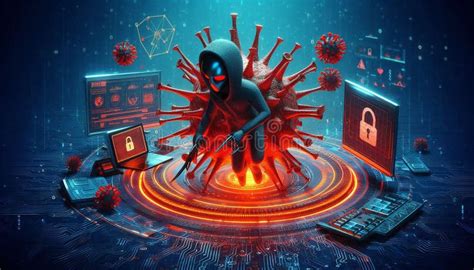 Cybersecurity Threats Hacker Background Concept Stock Illustration Illustration Of Measures