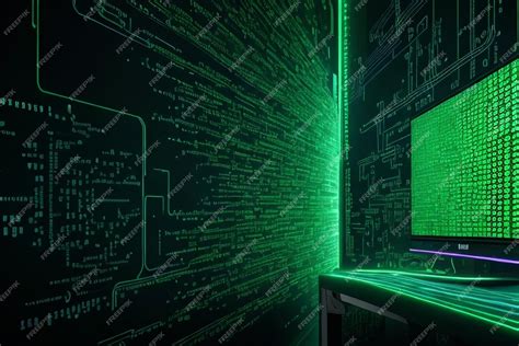 Premium Photo Binary Code Digital Background Matrix Style