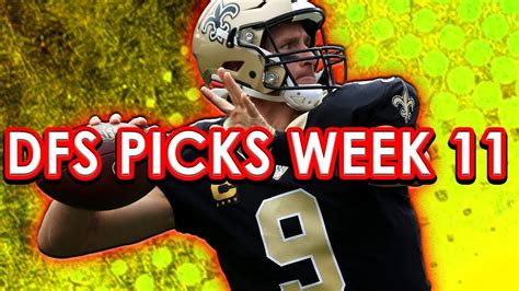 Nfl Draftkings Picks Fanduel Picks Week 11 Dfs Picks Youtube