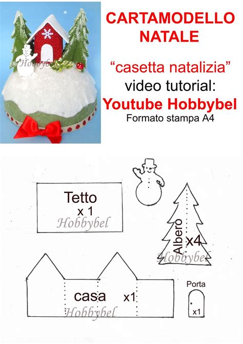 PAESAGGIO NATALIZIO CON CASETTA E ALBERI Fai Da Te Feltro Pannolenci
