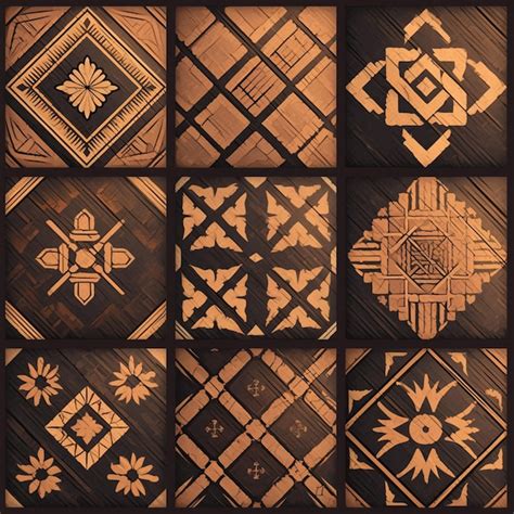 Filipino Banig Patterns With Woven Mats Premium Ai Generated Vector