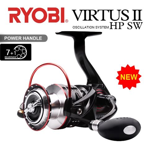 RYOBI VIRTUS II SW Spinning Fishing Wheels 7+1 BB 5.0:1/5.1:1 Gear ...