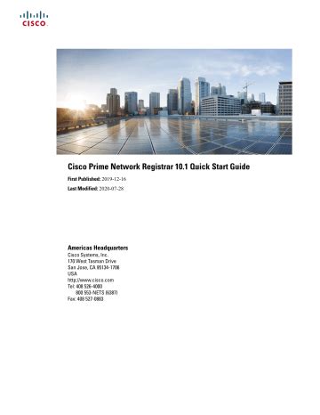 Cisco Prime Network Registrar Quick Start Guide Manualzz
