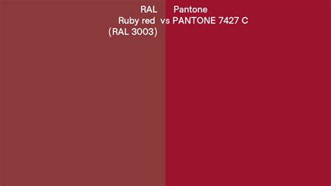 Ral Ruby Red Ral 3003 Vs Pantone 7427 C Side By Side Comparison