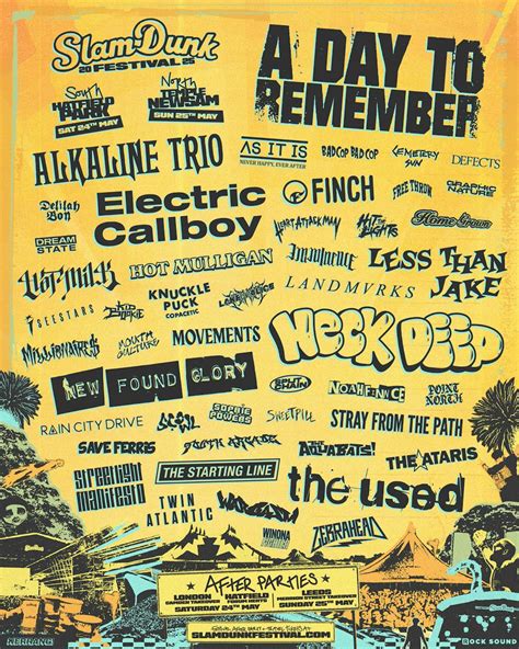 Slam Dunk Complete 2025 Line Up With Finch Hot Milk Twin Kerrang