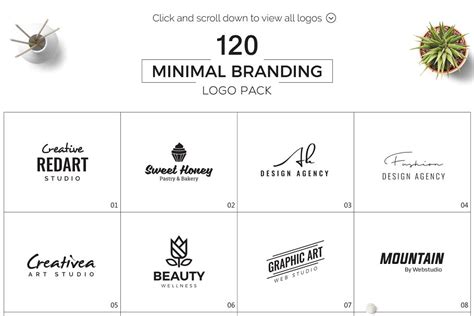 极简主义logo设计素材 120 Minimal Logo Templates 云瑞设计