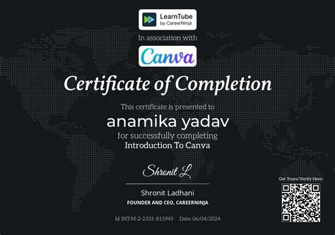 Anamika Yadav On Linkedin Canva Certification By Careerninja Learntube