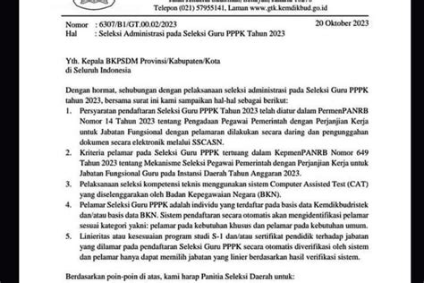 Kabar Gembira Untuk Pelamar PPPK Guru 2023 Muncul Surat Untuk Panitia