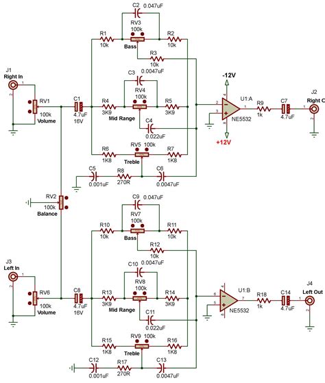 Electroniques Audio Pre Tone Control Stereo Bass Mid Html Audio Amplifier