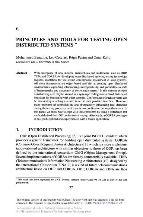 pdf principles and tools for testing open distributed systems