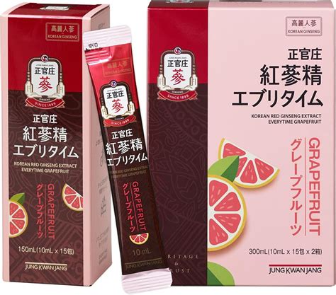 Amazon 正官庄 ジョンガンジャン 紅参精エブリタイムグレープフルーツ 高麗人参 エキス サプリ 朝鮮人参 紅参ホンサム