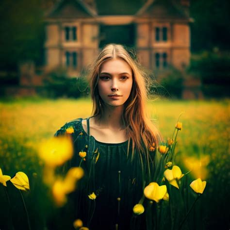 Beautiful Girl With Blonde Hair Green Eyes Symmetrical Midjourney Openart