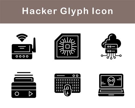 Hacker Vector Icon Set 20268060 Vector Art At Vecteezy