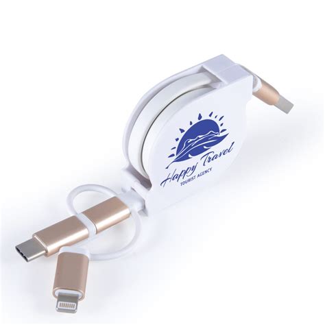Promotional Retractable Usb Pin Connector Cable With Type C Bongo