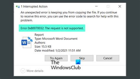 Error 0x80070032 The Request Is Not Supported When Copying Files Artofit