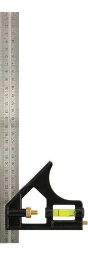 Esquadro Combinado Régua Inox 300mm E Nível Cor Cinza Mercadolivre