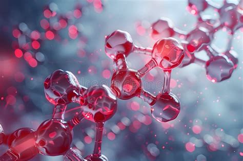 3d Botulinum Toxin Structure Material Is Glass With An Red Sphere Stock Illustration