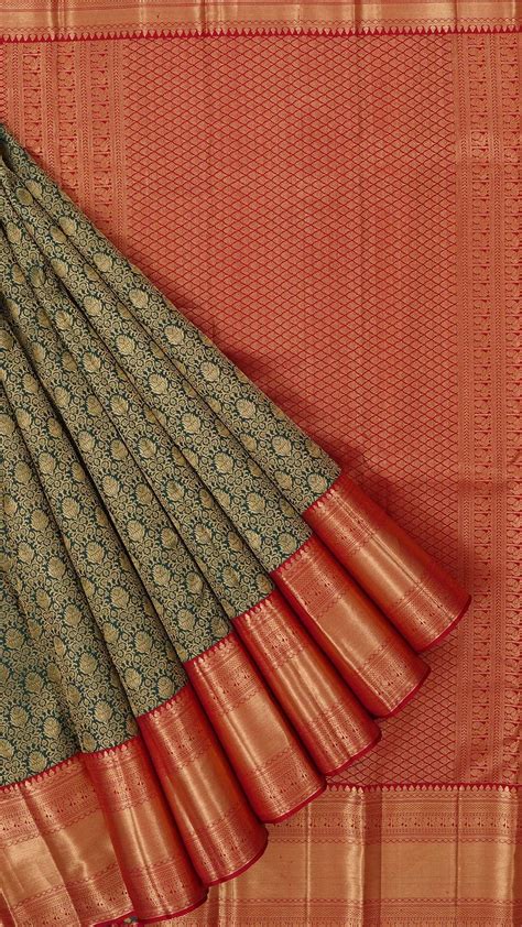 Dark Green Bridal Saree Vaarahi Silks